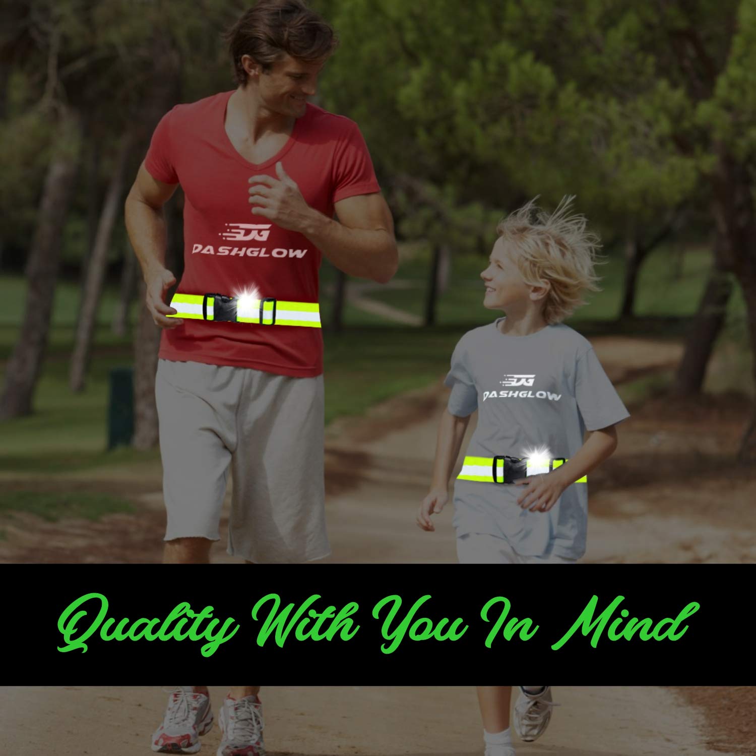 DASHGLOW - 6 Pack - Reflective Glow Belt Safety Gear, Pt Belt, for Running Cycling Walking Marathon Military (6 Pack [43 inches])