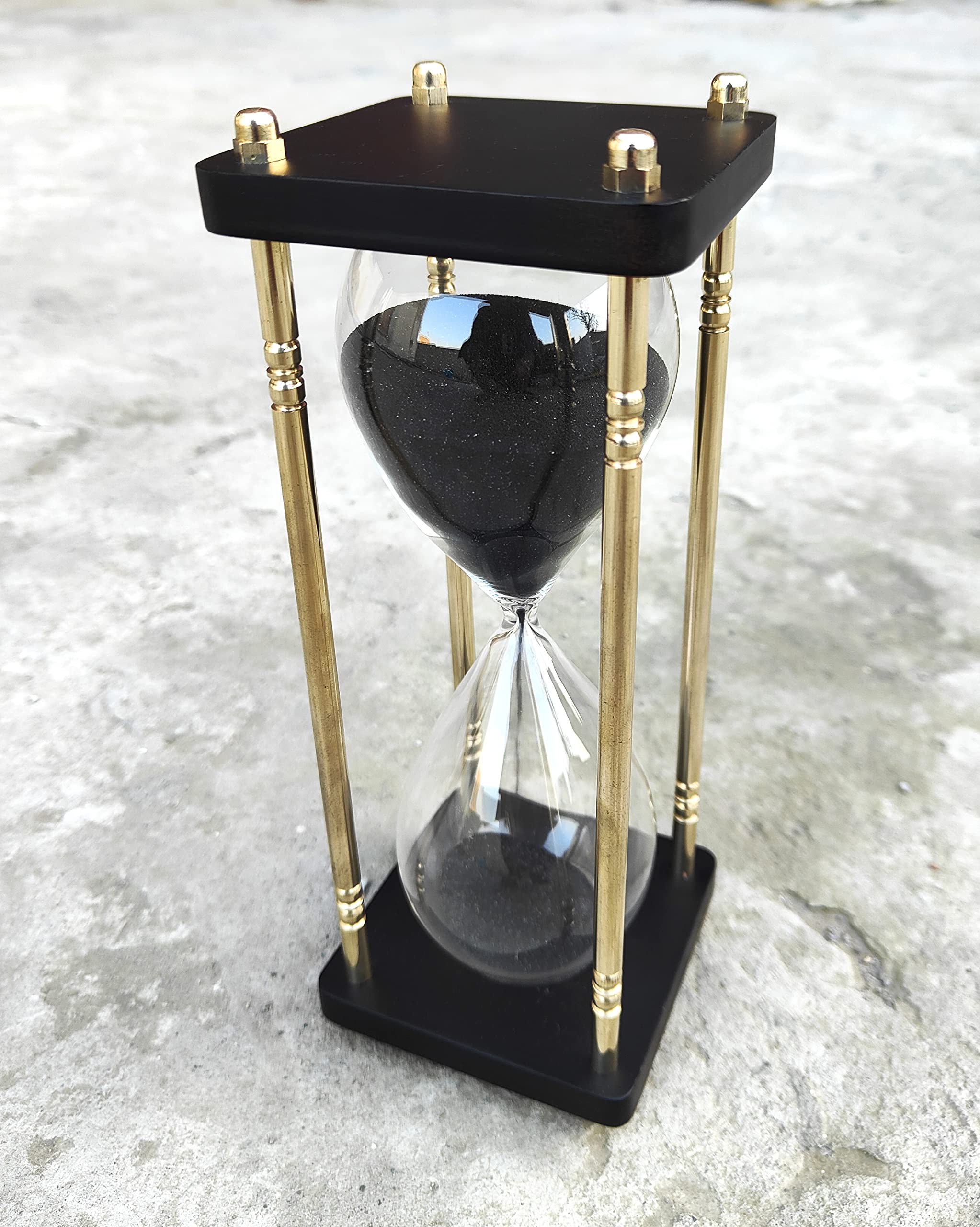 Karv Instruments Solid Brass Bars Decorative 15 Minutes Hourglass