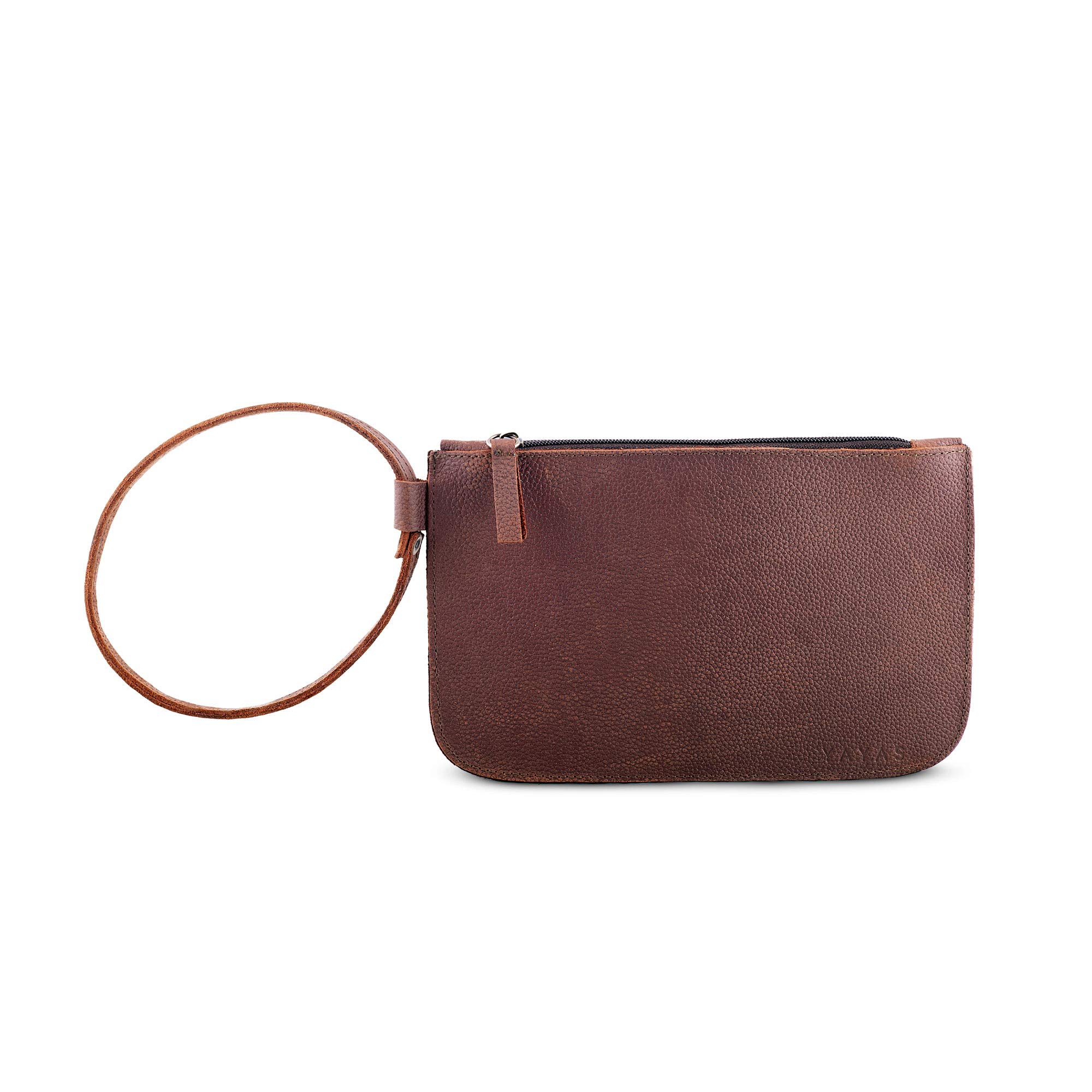 YAYAS PIEL Leather Clutch Wallet Purse - Genuine Leather Wristlet Wallet - Smartphone Purse. HandMade (Shedron)
