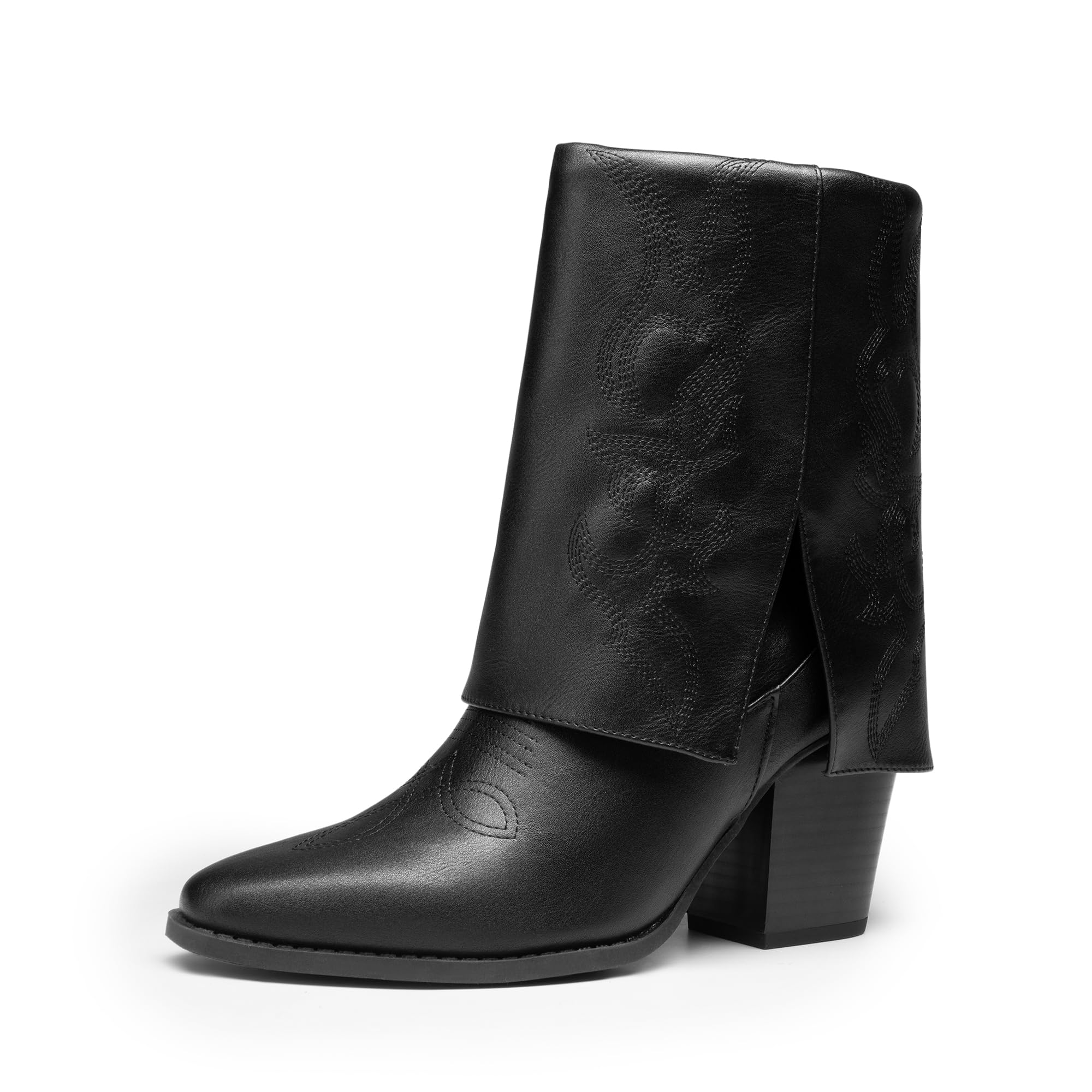DREAM PAIRS Women's Black Riding Combat Motorcycle Mid Calf Winter Boots Size 9 Truly