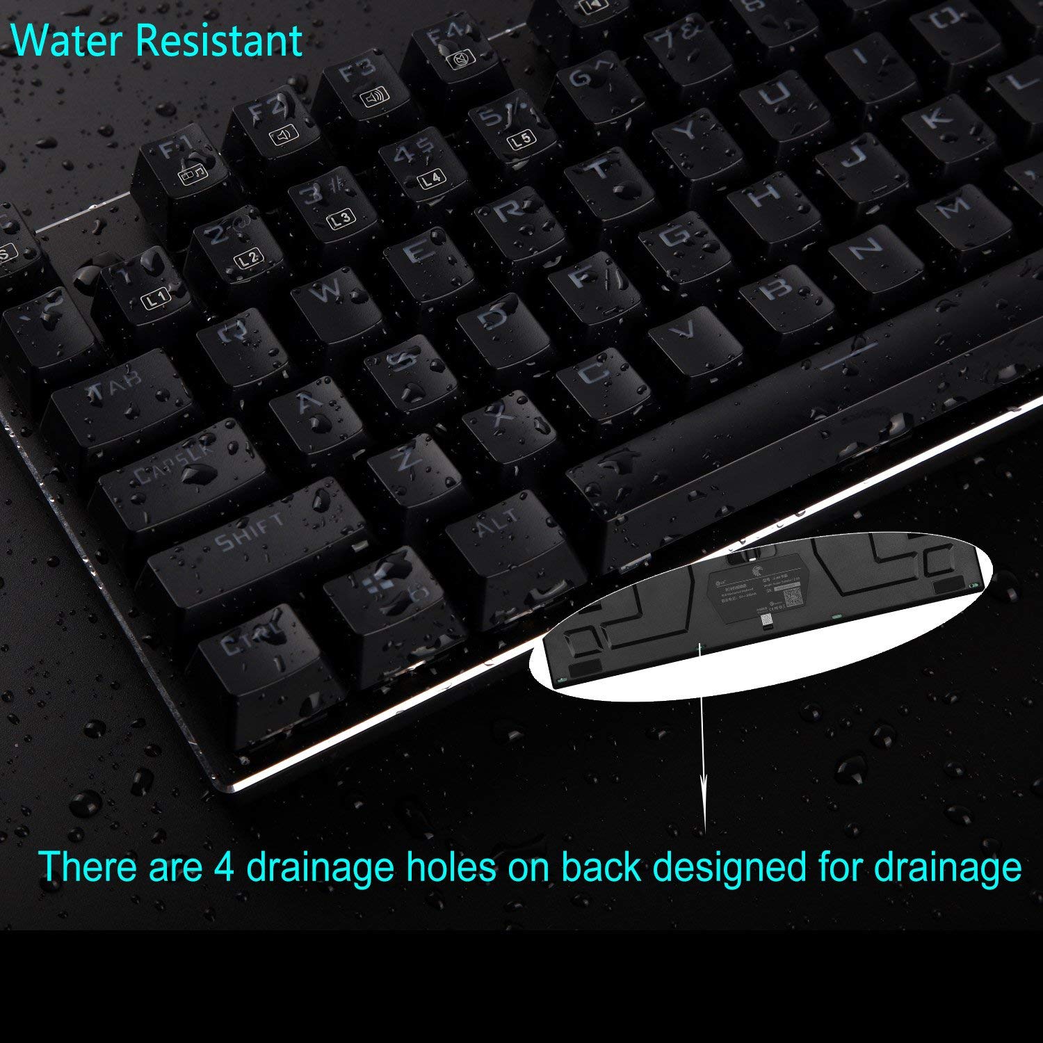 E-Element Z-88 Retro Mechanical Gaming Keyboard, Programmable RGB Backlit, Blue Switch -Tactile & Clicky, Typewriter Style, Water Resistant 104 Keys Anti-Ghosting for Mac PC, White (Renewed)