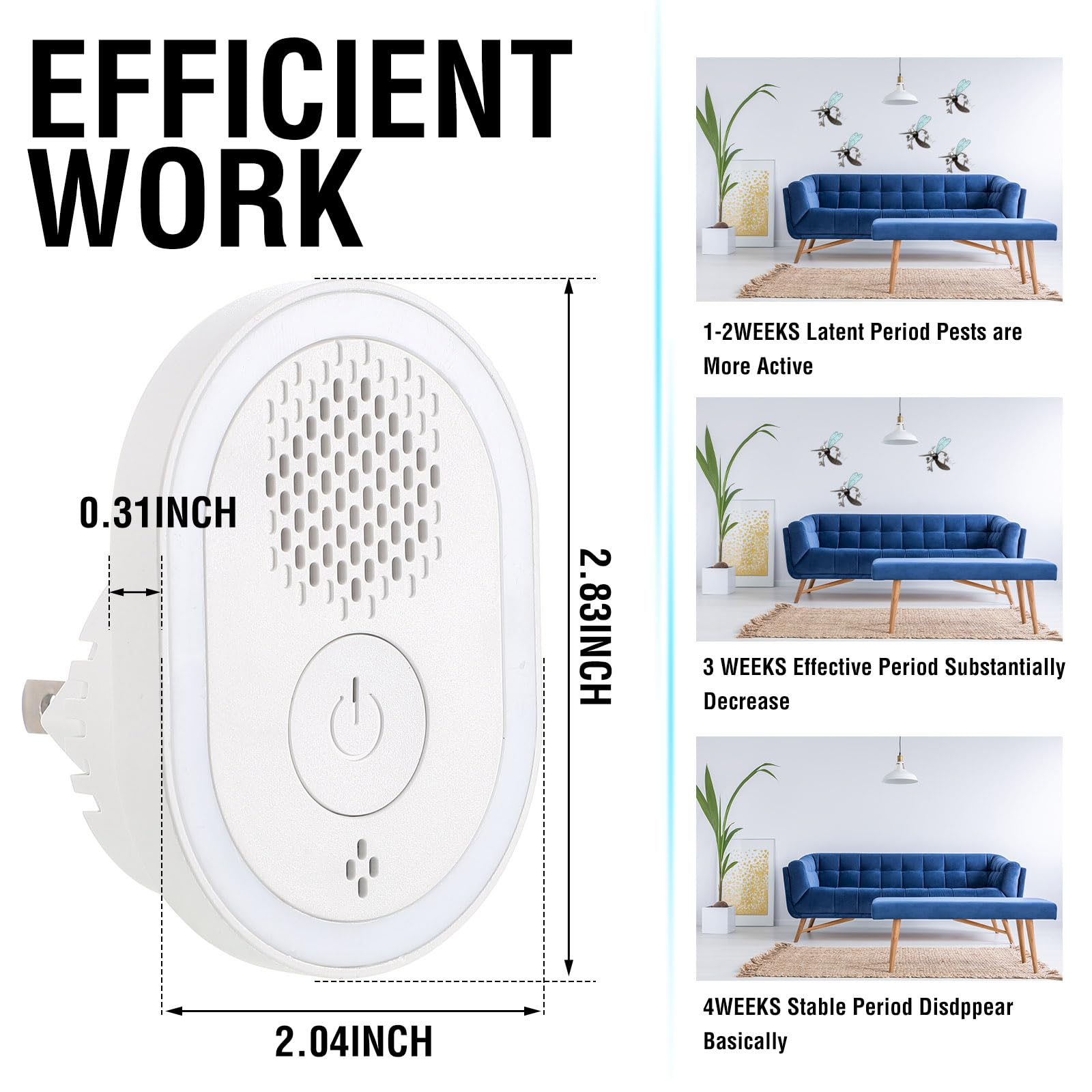 Kittmip 10 Pack Ultrasonic Pest Repeller Mouse Repellent Electronic Pest Repellent Plug in Indoor Mosquito Rodent Repellent Devices for Insect Bug Roach Mice Spider House Garage Warehouse Office Hotel