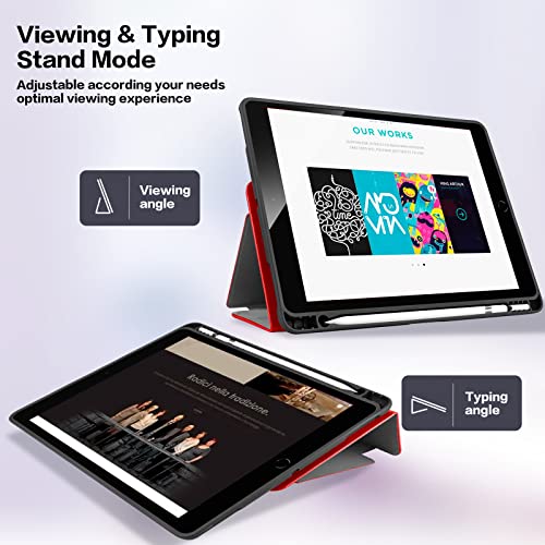 HFcoupe Cases and Covers for iPad (Red, 10.2 inch iPad Case)