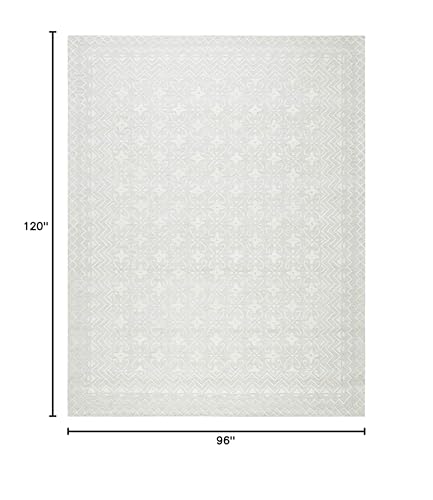SAFAVIEH Blossom Collection 8' x 10' Grey/Ivory BLM114F Handmade Premium Wool Area Rug