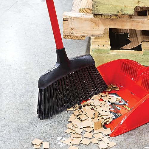 Libman Commercial 994 Commercial Angle Broom, Steel Handle, 54" Length, 13" Width, Black/Red (Pack of 6)