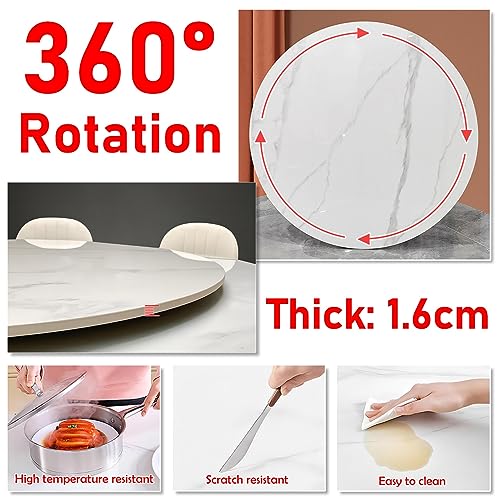 Lazy Susan Tabletop Wooden Turntable 20 24 28 32 36 39 Inch, 360 Degree Smooth Rotation Round Rotating Tray, Easy To Share Food Dining Table Rotating Plate