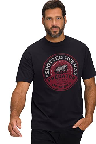JP 1880 Menswear Big & Tall Plus Size L-8XL Spotted Hyena Print Tee Black XXXXXXX-Large 808951130