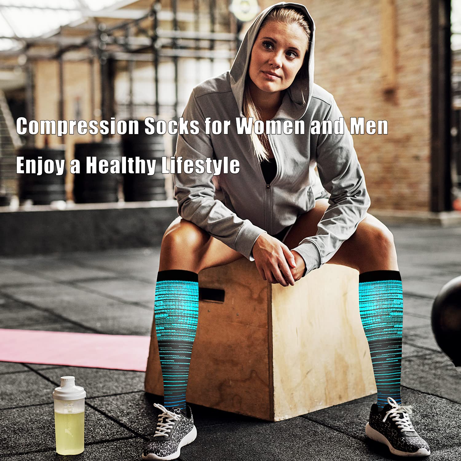 Diu Life Graduated Copper Compression Socks for Women Men Circulation-Best Support for Running,Nursing,Hiking