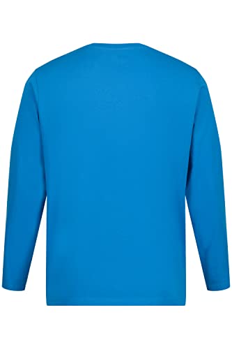 JP 1880 Menswear Big & Tall Plus Size L-8XL Henley, Basic, Top, Long-Sleeve, Button Placket, Up to 8XL Grey Blue 5XT 702555729
