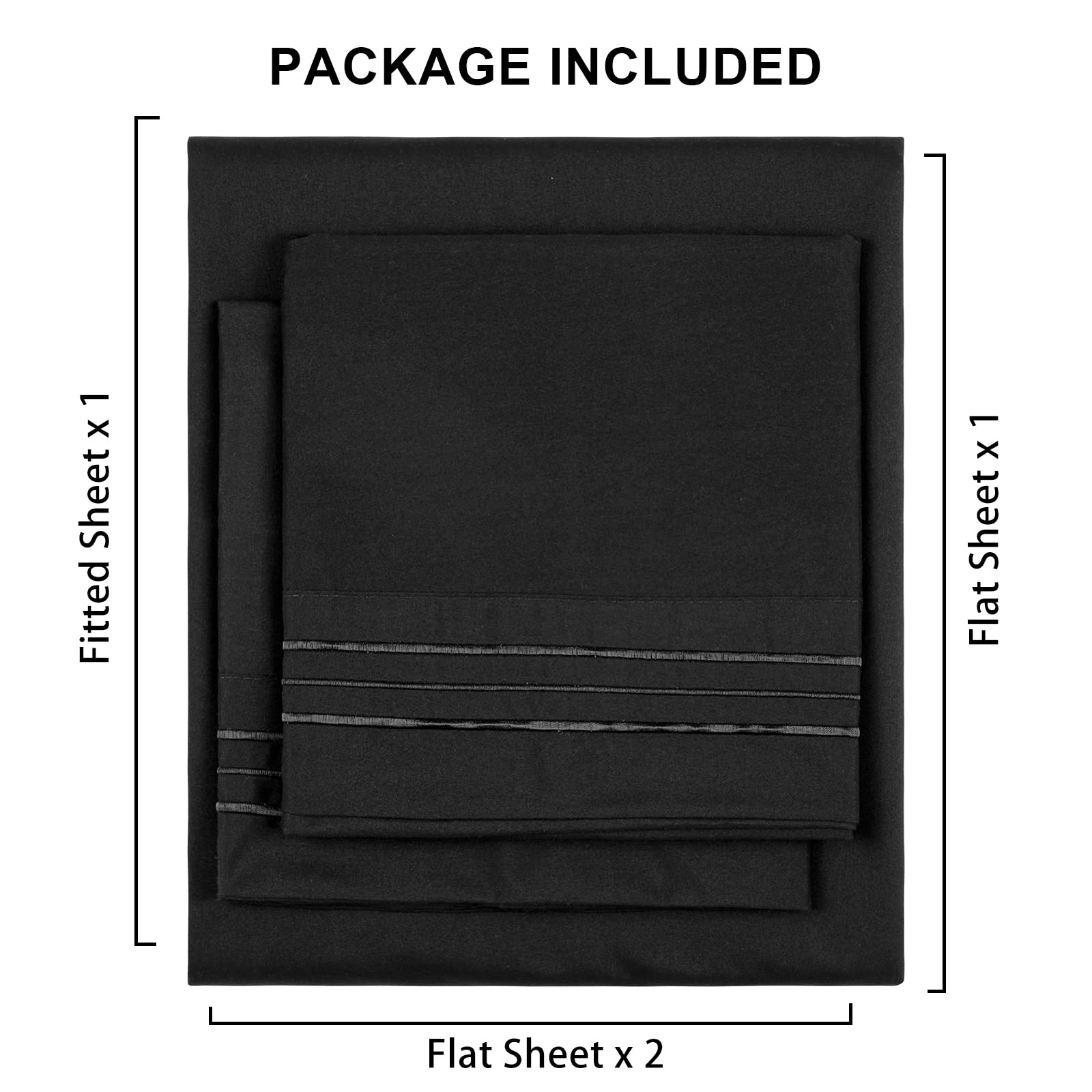 Dekoresyon Queen Size Sheet Set, 4Pcs Extra Soft Breathable Cooling Bed Sheet Set with Deep Pockets & Wrinkle Free, Ultra Soft Hotel Luxury Bedding Sheets & Pillowcases(Queen,Black)