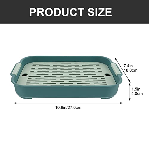 VILLCASE Rabbit Large Litter Box Guinea Pig Training Pan Cage Accessories Toilet Tray for Rats Hamster Ferret ( Green )