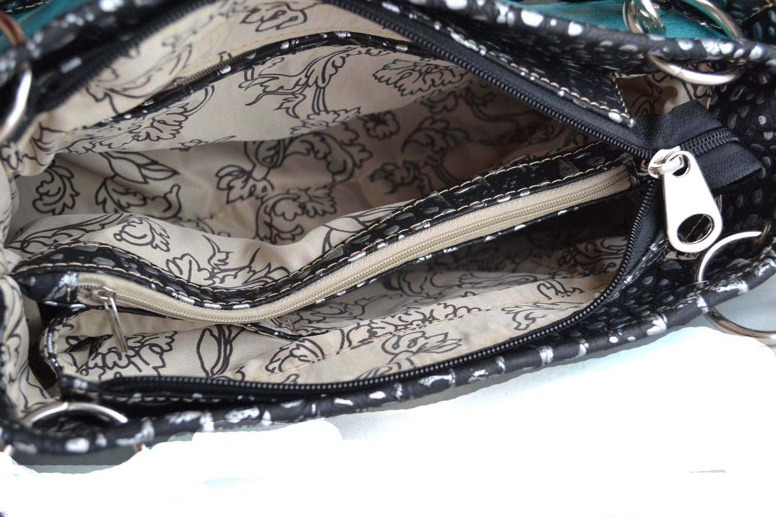 western rhinestone skull concho stitched handbag purse set (blue)
