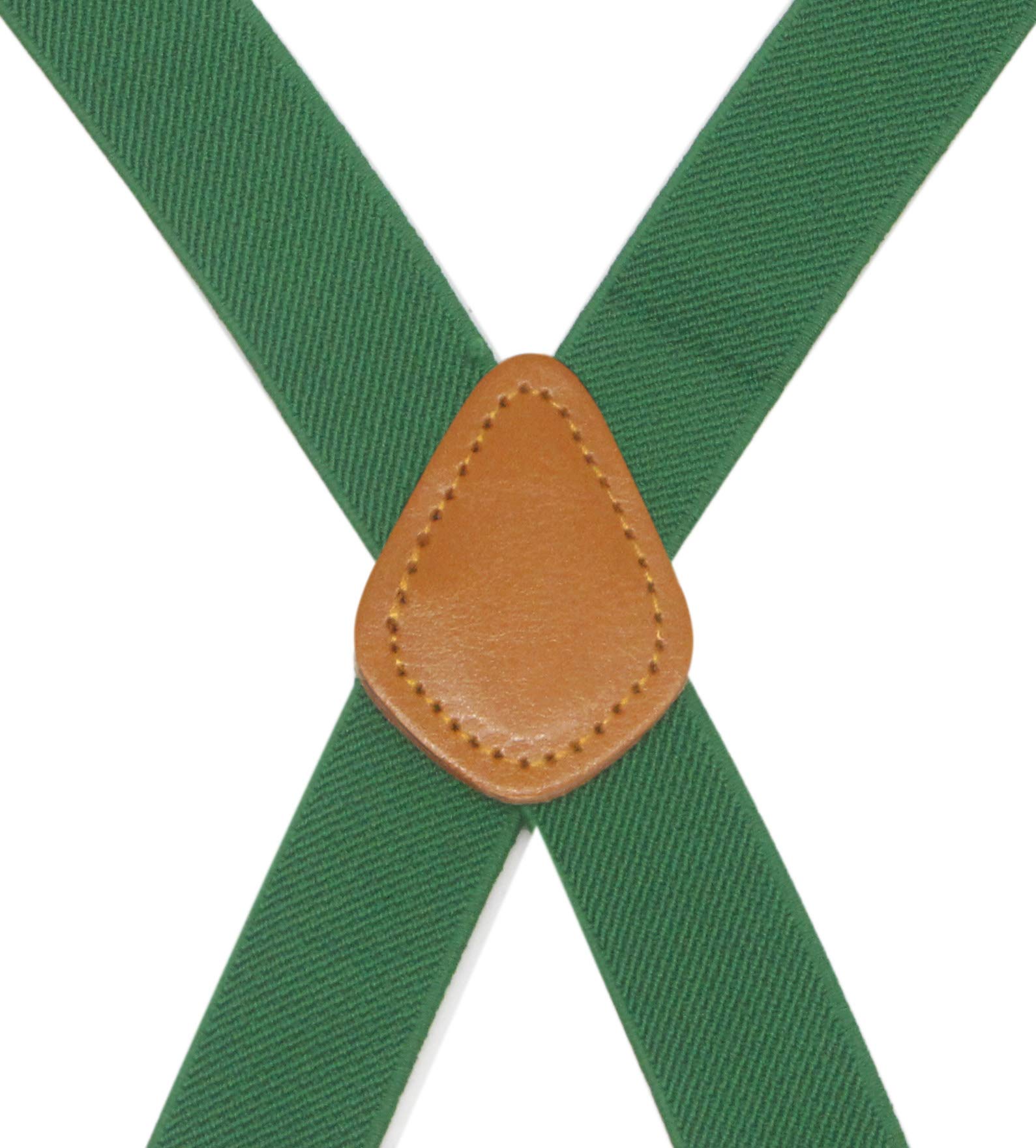 Doloise Suspenders Men&Women Bowtie Set X Back Suspender For Wedding&Formal Events with 1 Inch Wide Elastic Braces (Green)
