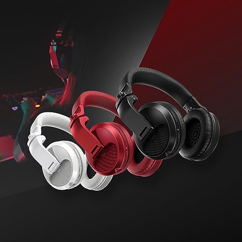Pioneer DJ HDJ-X5BT-W - Closed-back, Bluetooth-compatible, Circumaural DJ Headphones with 40mm Drivers, 5Hz-30kHz Frequency Range, Detachable Cable, and Carry Pouch - White