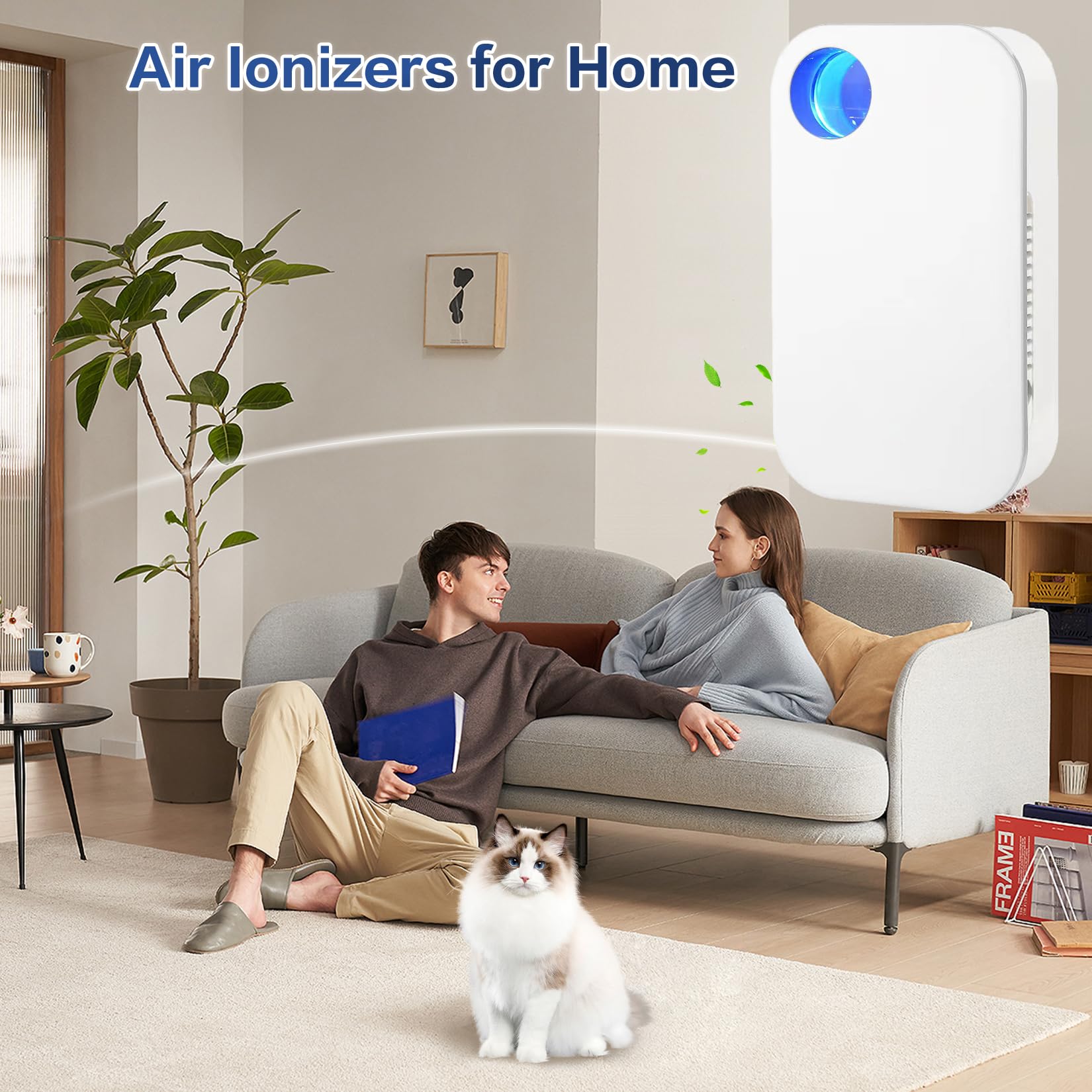 Ion Air purifiers for Home Plug in,Plug in Air Ionizers for Home Portable and Quiet Ionic Air Purifier r for Bedroom Toilet Office Kitchen and Pets (1Pack)