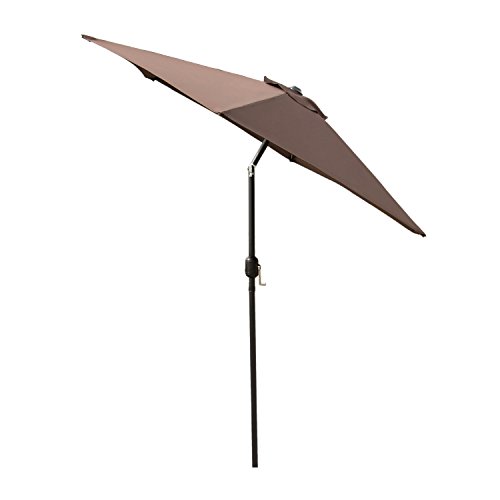 Silverylake 8ft Outdoor Patio Umbrella, UV Protection and Water Proof Umbrella for Backyard, Poolside, Deck and Garden Brown