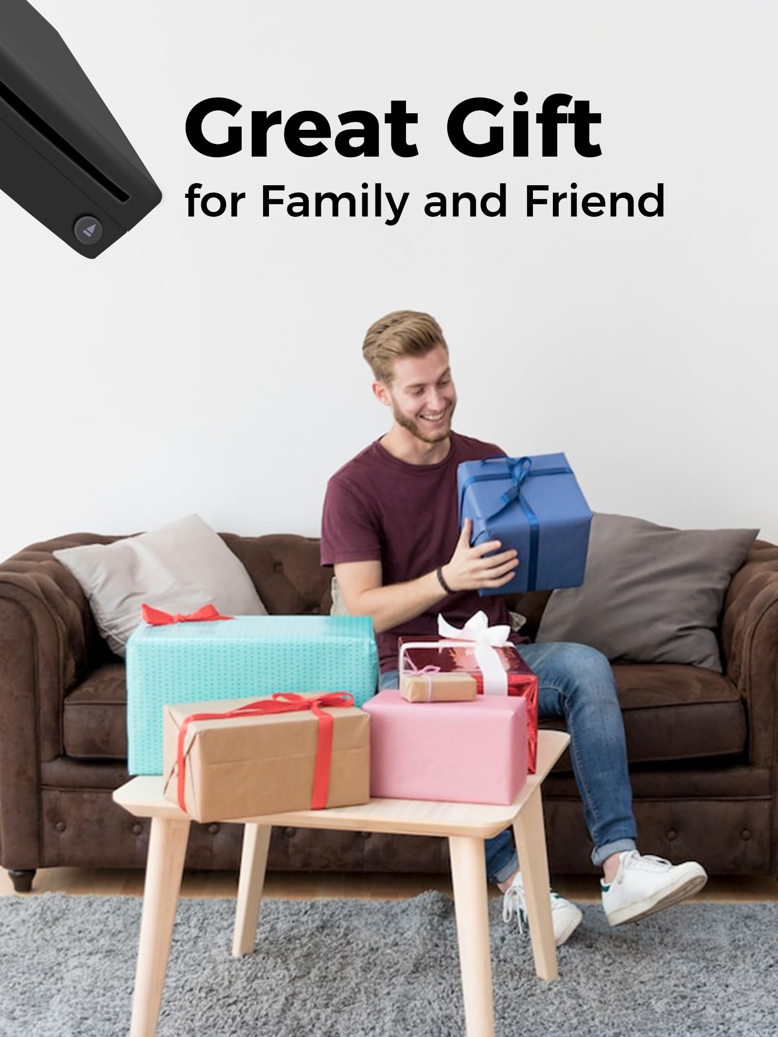 External USB CD Player for Car, Homlab Portable Plugs in CD Player with Extra USB Cable, for Car Without CD Player, Laptop, TV, Mac, Computer, for Android 4.4 and Above Navigation, Black