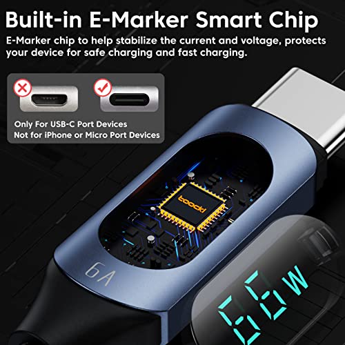 USB C to A Cable Fast Charging Cable, 66W/6A 6.6FT USB C Charging Cable with Led Display, USB Type C Cable Nylon Braided 480Mbps USB C Fast Charging Cable for Samsung Galaxy iPad LG