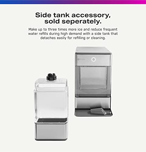 GE Profile Opal | Countertop Nugget Ice Maker | Portable Ice Machine Makes up to 24 lbs. of Ice Per Day | Stainless Steel Finish (Renewed)