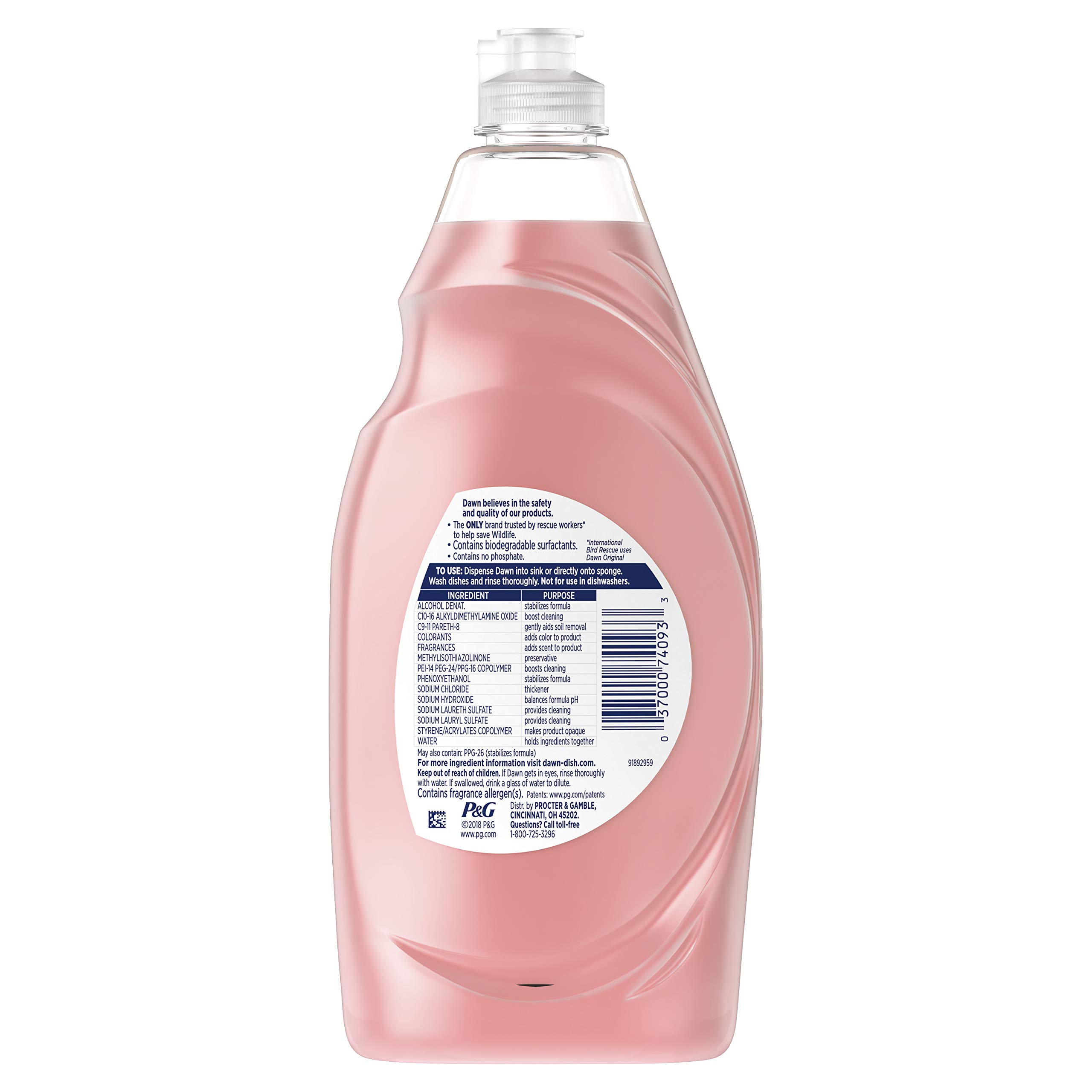 Dawn Gentle Clean Dishwashing Liquid Dish Soap Pomegranate Splash 24 oz (Pack of 2)