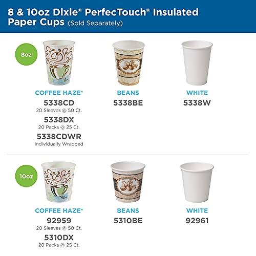 Dixie PerfecTouch Insulated Paper Hot Cups, 8 oz., Coffee Haze, 500/Carton (5338DX)