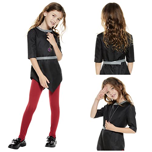 Roocnie Kids Girls Amity Blight Cosplay Outfit The Owl House Shirt Leggings with Necklace Set