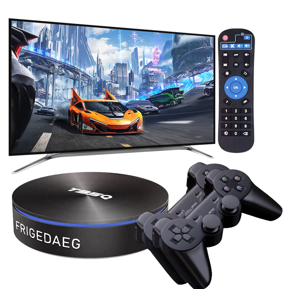 FRIGEDAEG T95Q Game Console With 60000+ Games, Game Box For TV/PC/Projector, EMUELEC 4.3/Android 9.0 Dual System 2 In 1, Compatible With PSP/PS1/Arcade/MAME, 8K HD Output (256)