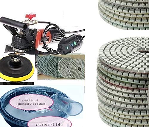 Wet Polisher Dust Shroud 5" / 125 mm Polishing Pad 25+1 Pieces Granite Marble Concrete Sander Glass Vacuum Shroud dust Control