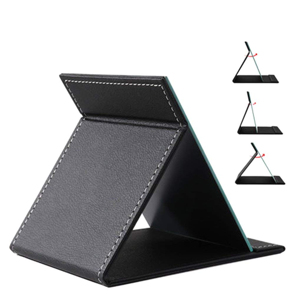 EFAILY Folding Travel Mirror, PU Portable Adjustable Rectangular Ultrathin Mirror, for Travel, Camping,Home (4.3W×2.9L)