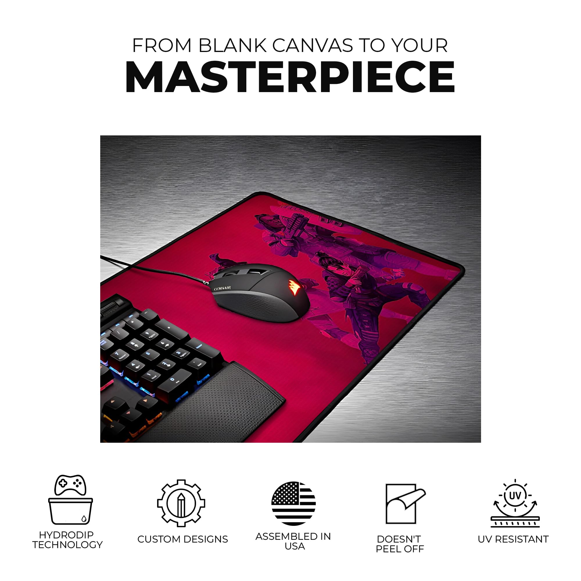 DreamController Custom Gaming Mouse Pad with RGB glow light 80x30cm | Non-Slip Mouse and Keyboard Pad with Rubber Base | LED Mousepad with 14 Lighting & 2 Brightness Mode for Gamers