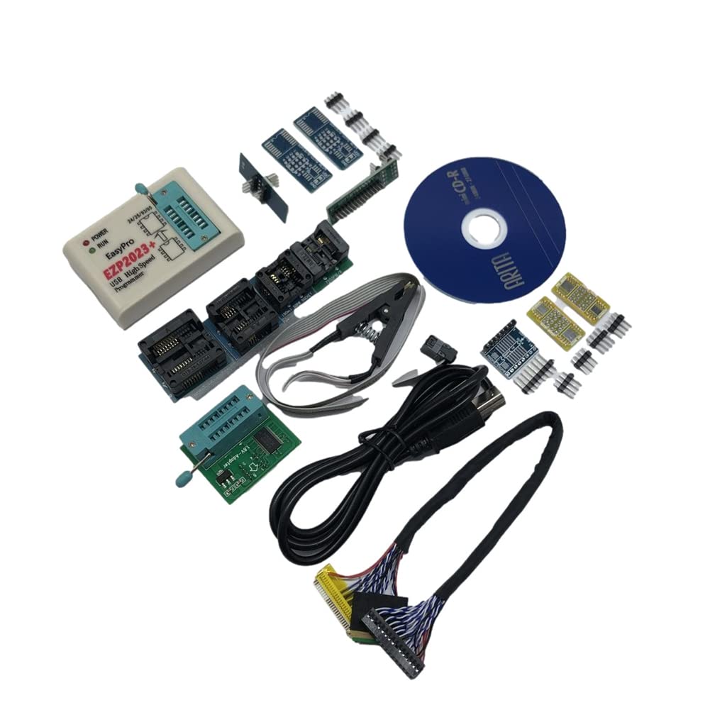 HICCYRODLY EZP2023 for New USB SPI Programmer Full Set + 12 Adapter Support 24 25 93 95 EEPROM Flash Bios with Windows EZP2019