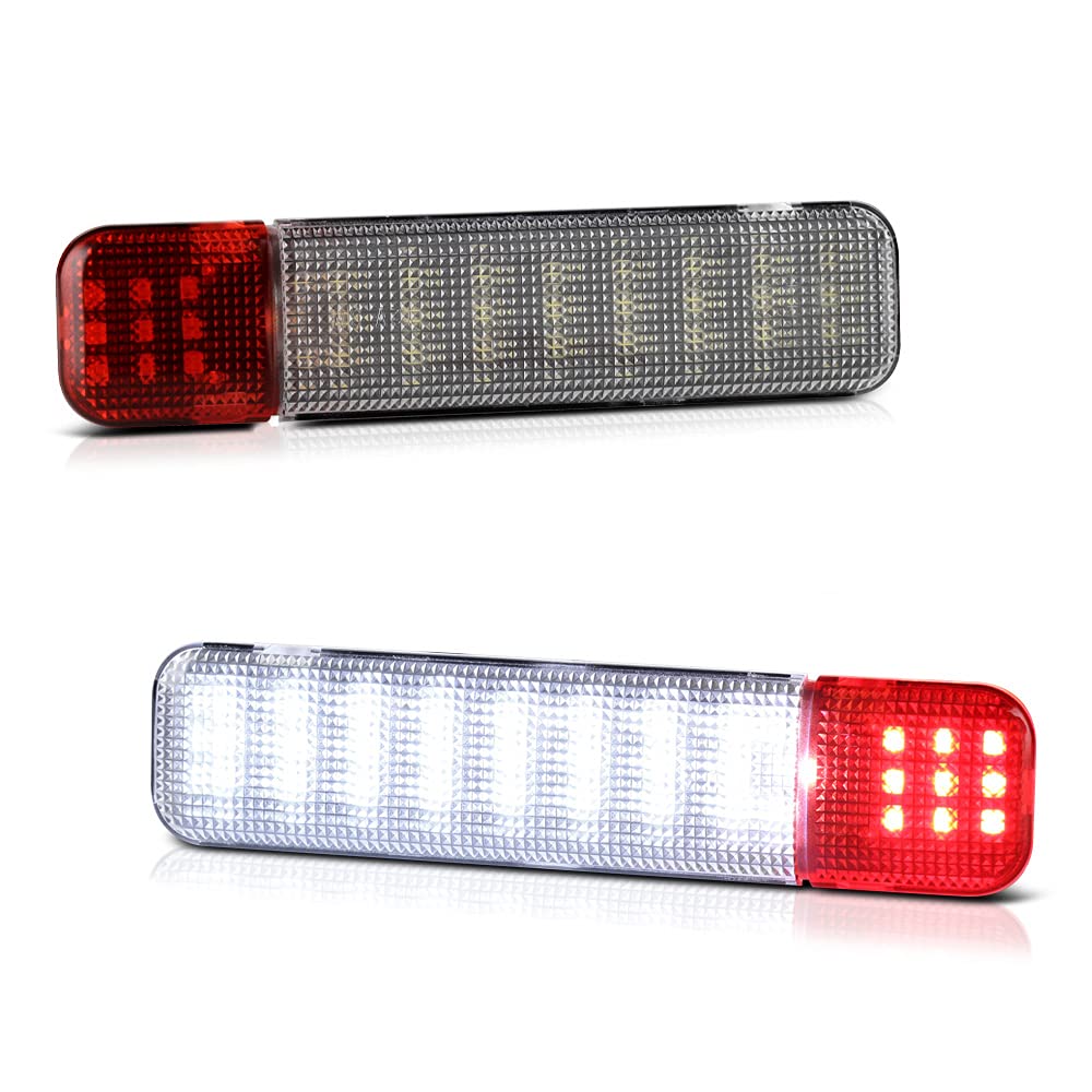 For Chevy GMC C/K Silverado Sierra 1500 2500 3500 Pickup Suburban Tahoe Avalanche Yukon XL Cadillac Escalade Hummer H2 Full LED White & Red Interior Side Door Panel Lights Courtesy Reflector Lamps Set