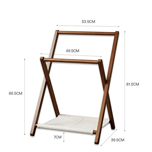 LIRUXUN Solid Wood Floor Clothes Rack Storage Rack Japanese-Style Multifunctional Household Indoor Bedside Folding Clothes Hanger