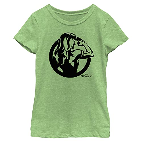 Marvel Girl's She-Hulk Arm Flex Icon T-Shirt, Green Apple, X-Large