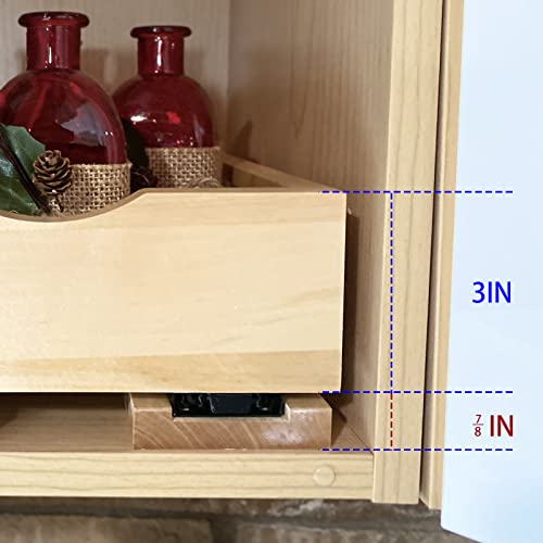 LuxursKingQYW Fully Assembled Drawer Wood Pull Out Tray Drawer Box Kitchen Cabinet Organizer, Cabinet Slide Out Shelve, Wooden Pull-Out Shelf(12" W×10" D×3" H)
