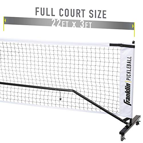 Franklin Sports Pickleball Net - Official Size with Wheels -Superior Portability, White/Black
