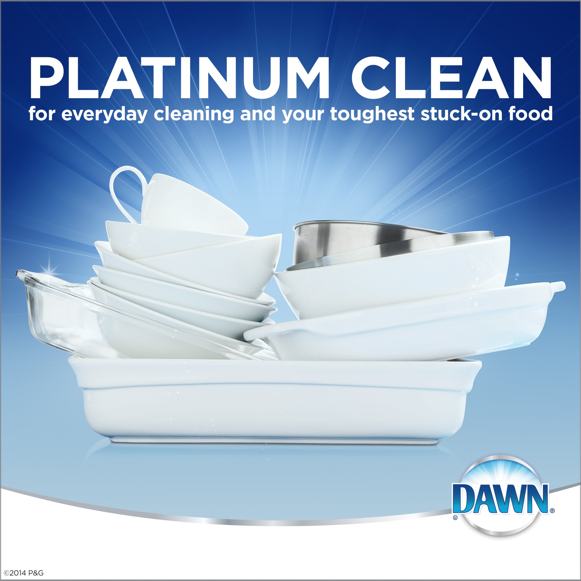Dawn Platinum Power Clean Dishwashing Liquid Refreshing Rain 18 Oz 2 Count