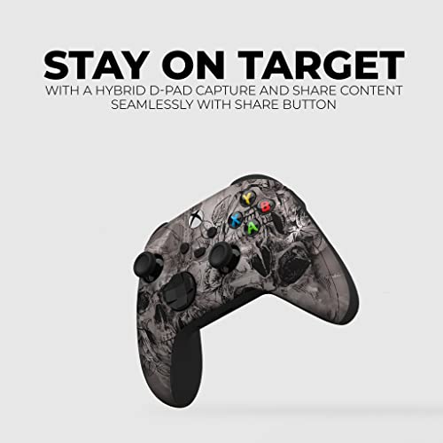 DreamController Skull Custom X-box Controller Wireless compatible with X-box One/X-box Series X/S Proudly Customized in USA with Permanent HYDRO-DIP Printing (NOT JUST A SKIN)