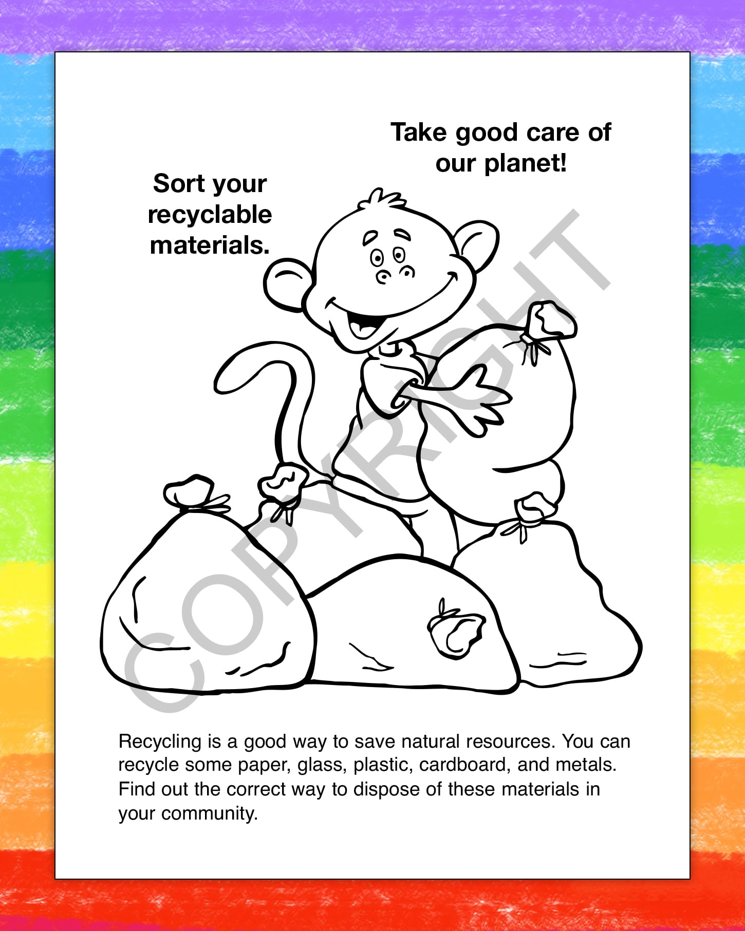 ZOCO - Keep Our Environment Clean - Custom Coloring Books (250 Bulk Pack, Without Crayons) - Conservation, Recycling - Earth Day Supplies - Educational Activities for Kids