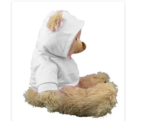 White Hoodie Tee Teddy Bear Clothes Fits Most 14"-18" Build-a-Bear and Make Your Own Stuffed Animals
