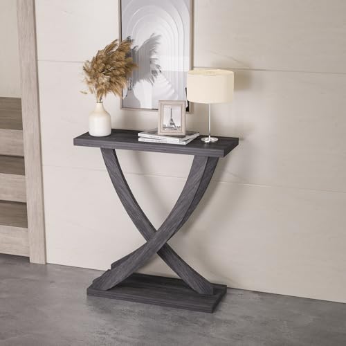 DREAMODERN Mid-Century Modern Console Table, Entryway Table Minimalist Style Sofa Table for Entryway, Hallway, Living Room, Foyer - Distressed Grey