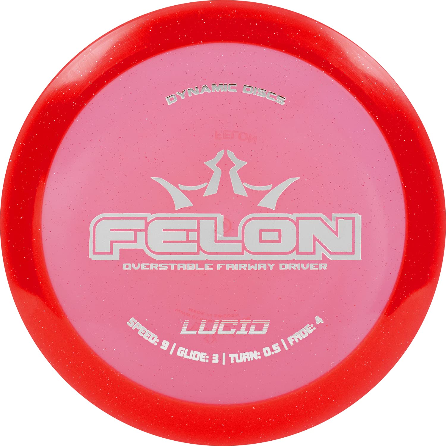 Dynamic Disc Lucid Felon Disc Golf Driver | Frisbee Golf Disc | Overstable Fairway Driver | Predictable Flights | Stamp Color Will Vary (Red)