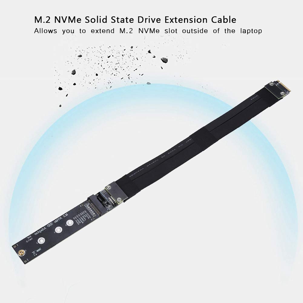 Diyeeni M.2 NVMe Solid State Drive Extension Cable, 20cm M.2 NVMe SSD Extender Adapter Cable for PCIE 3.0 x4, SSD Extension Cable with Full Speed 32Gbps Transfer Rate
