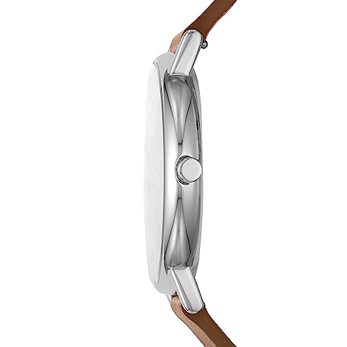 Skagen Men's Signatur Three-Hand Brown Leather Band Watch (Model: SKW6578)