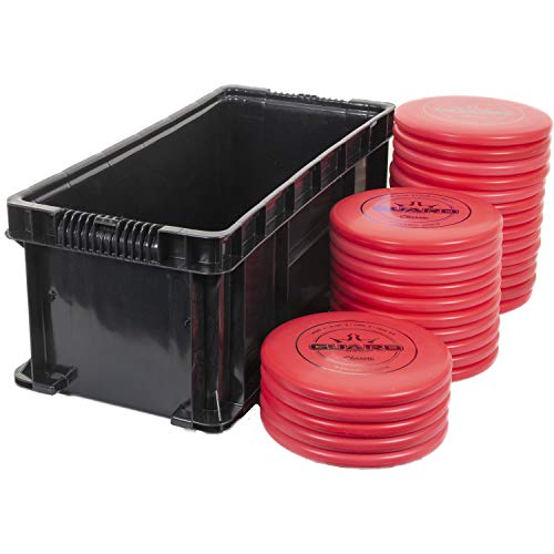 Dynamic Discs Disc Golf Storage Bins, Frisbee Storage and Organization, Holds up to 25-40 Discs Golf Drivers & Putters, Space Saver Storage Box, Black (2-pack)