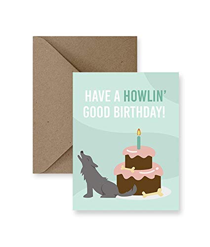 Howlin' Good Wolf Birthday Greeting Card