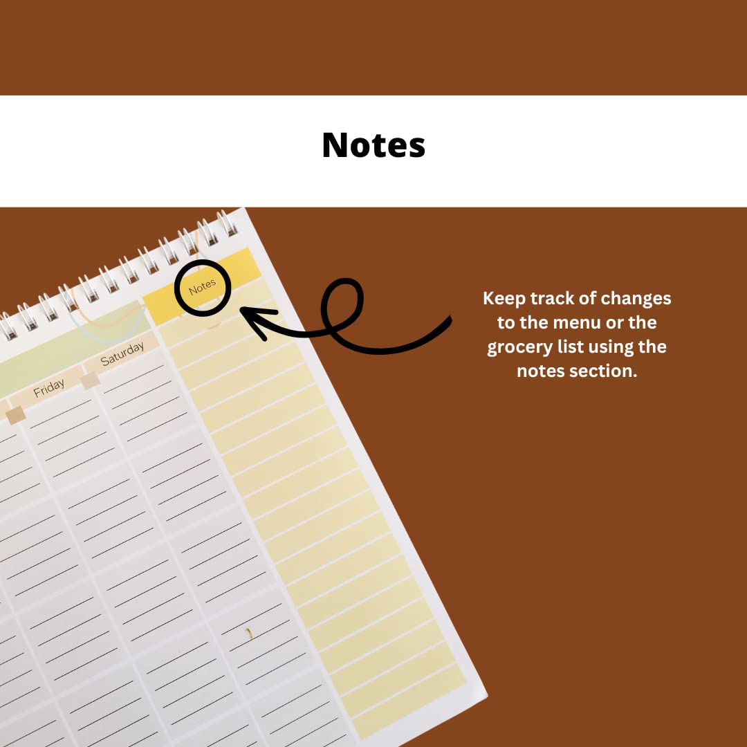 Daycare Weekly Meal Planner | 52-Weeks Wall Calendar | Track 5 Meals each Day | 11" x 8.5"