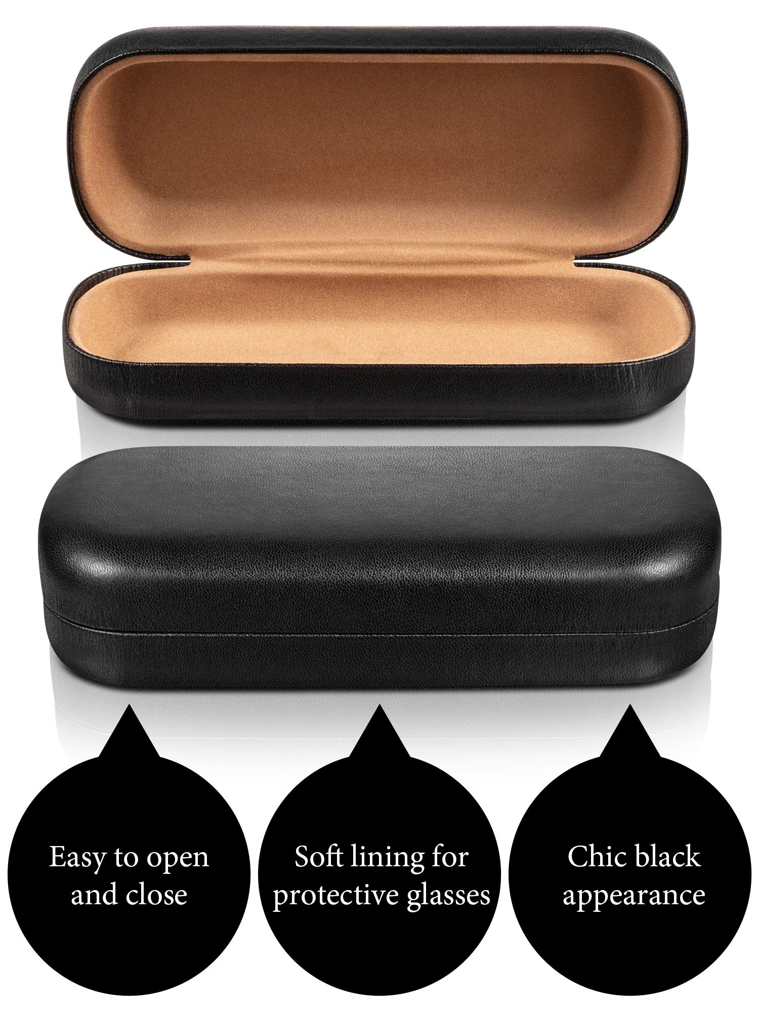 Frienda 3 Pieces Black Hard Shell Glasses Case Portable Hard Eyeglasses Case Pocket Size Sunglasses Case for Men Women Student