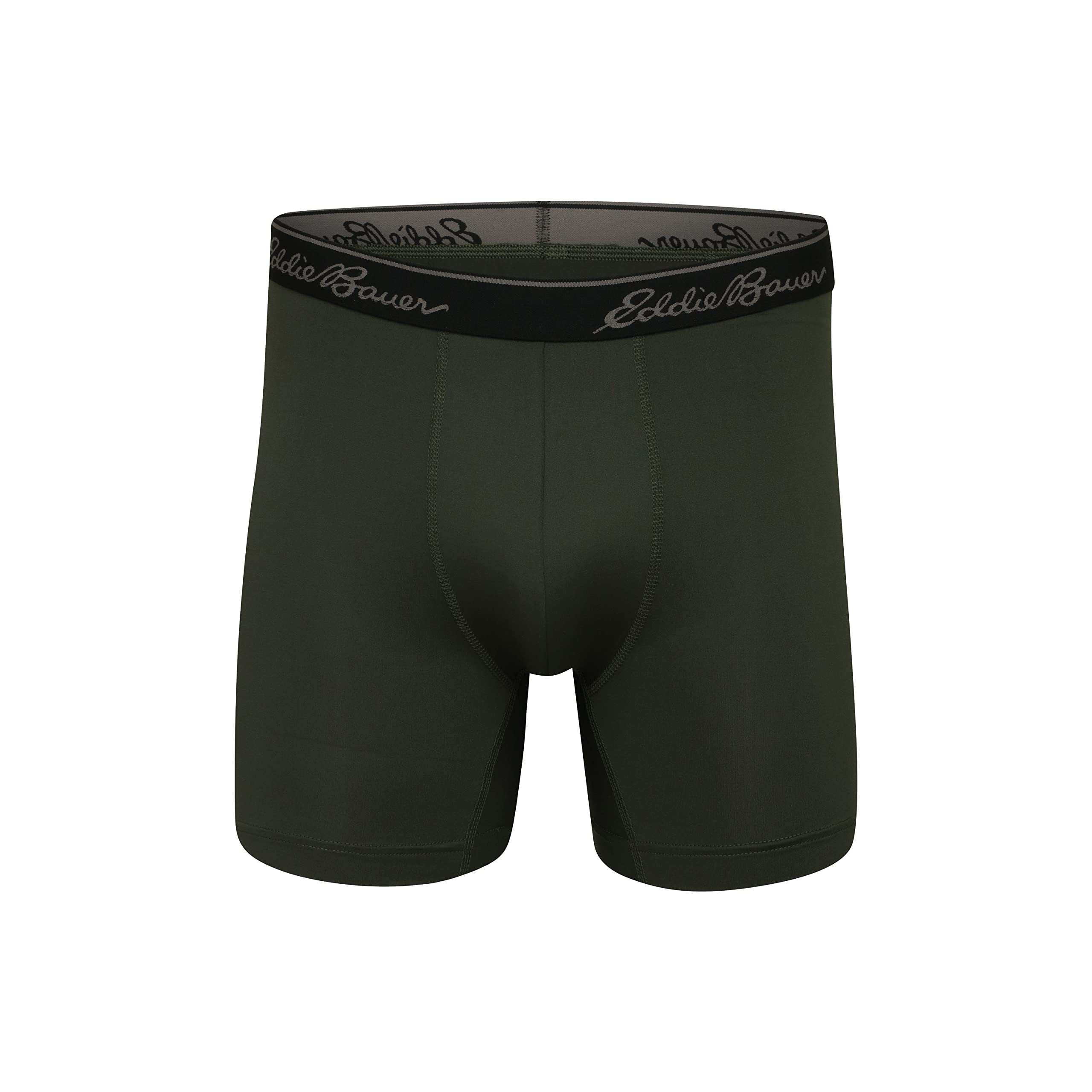 Eddie Bauer Men 5" No Fly Performance Brushed Fabric Boxer Brief Underwear (4 Pack), Black/Dust Indigo/Limeade/Dk Loden, X-Large