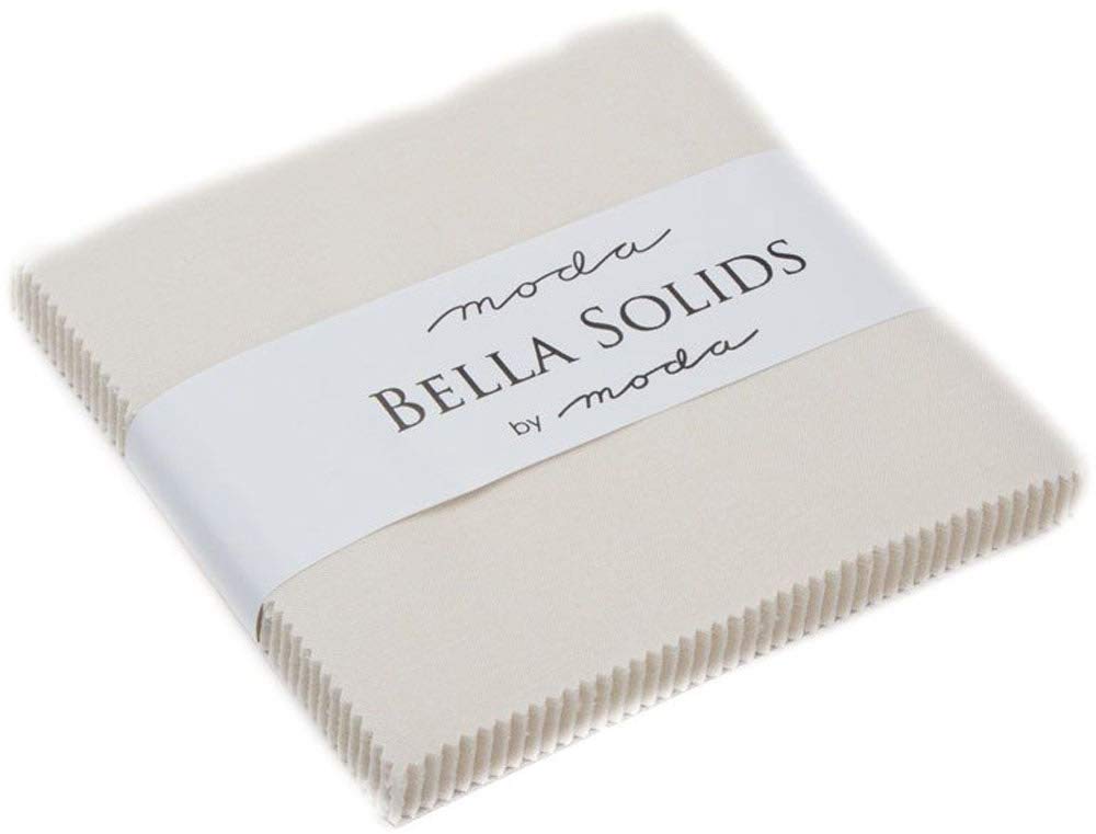 Eggshell White Moda Bella Solids Charm Pack by Moda Fabrics; 42-5" Quilt Squares